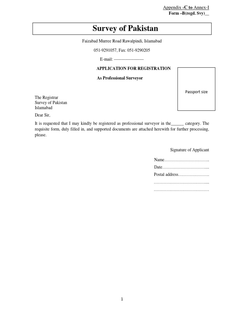 Registration Surveyors Form | PDF