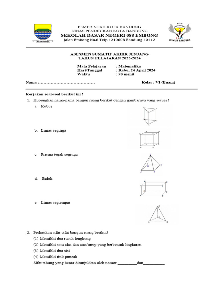 Soal MTK Asaj 2024 | PDF