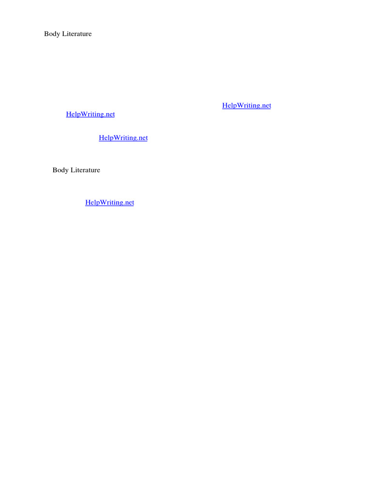 Body Literature | PDF | Social Science
