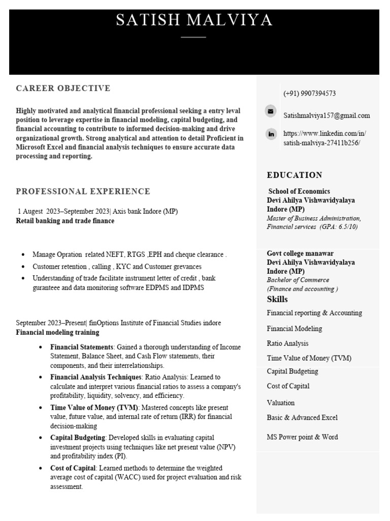 Corporate Modern Resume Template Black | PDF | Capital Budgeting ... Corporate Modern Resume Template Black | PDF | Capital Budgeting ...