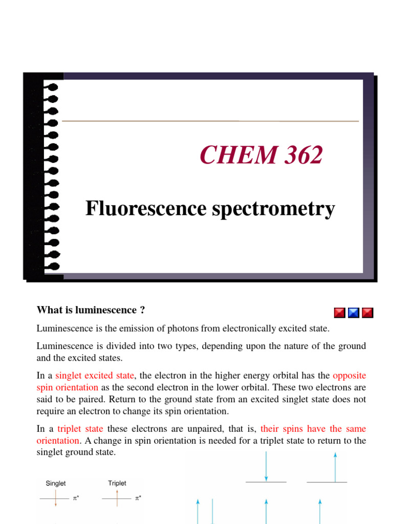 CHEM 362 Fluorometry | PDF | Fluorescence | Emission Spectrum