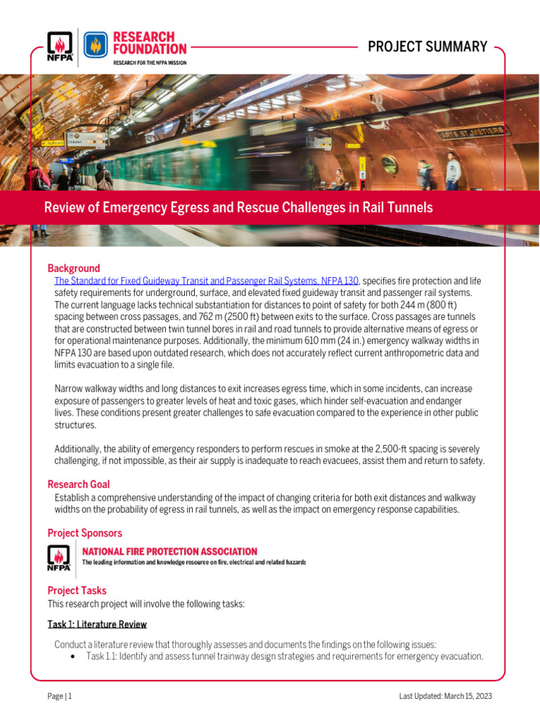 NFPA 130 Egress Challenges in Rail Tunnels | PDF | Emergency Evacuation ...