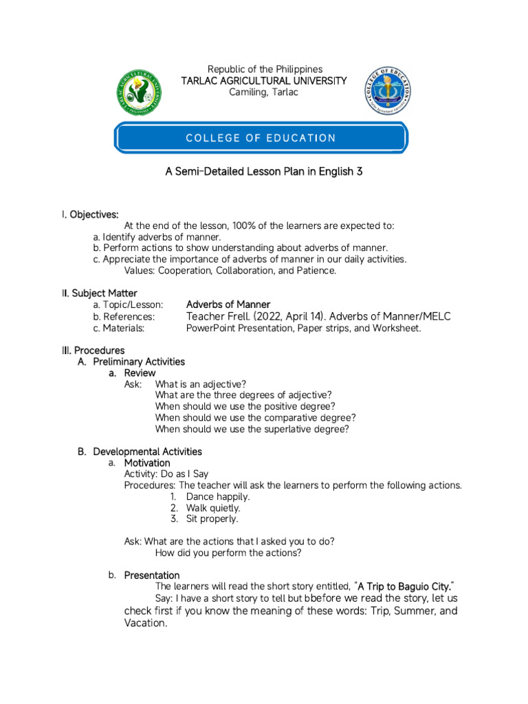 English LP q4 w1 l2 Final Demo | PDF | Adverb | Adjective