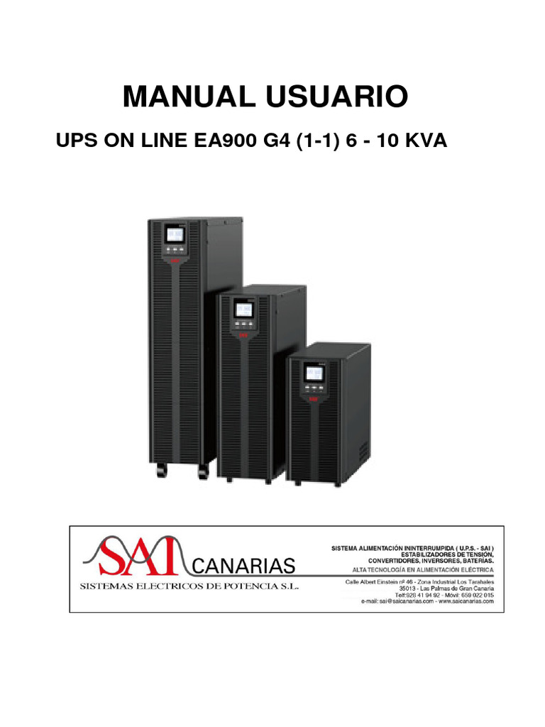 Manual UPS EA 6 A 10 KVA | PDF | Ingenieria Eléctrica | Cargador de batería