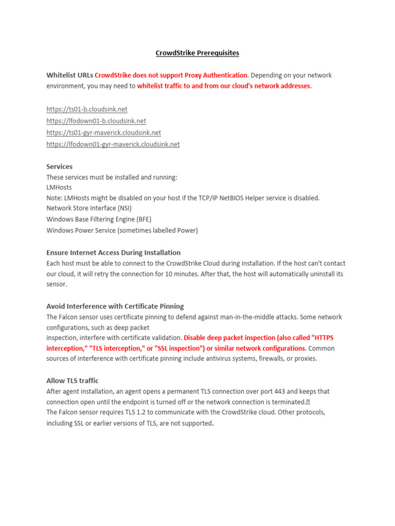 CrowdStrike Prerequisites | PDF