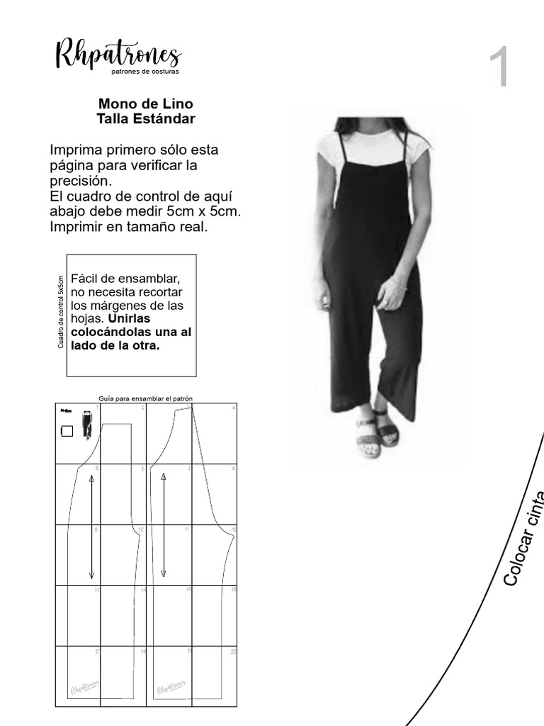 Patrones de Costura para Mono de Lino | PDF