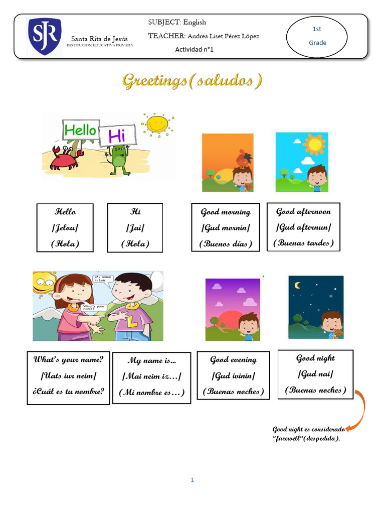 1° - Práctica 1 - Greetings | PDF
