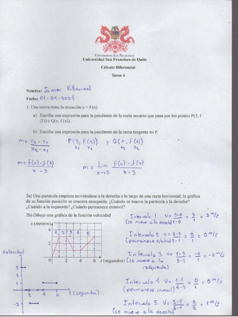 Tarea 4 Calculo Diferencial James VIllarreal | PDF