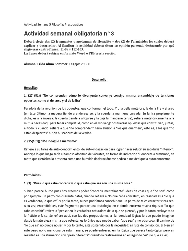 FAS Actividad Obligat 3 Semana 5 Filosofía | PDF | Verdad | Metafísica