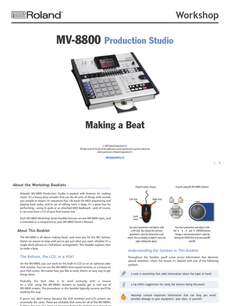 MV8800 WS15 MakeBeat | PDF | Menu (Computing) | Parameter (Computer ...