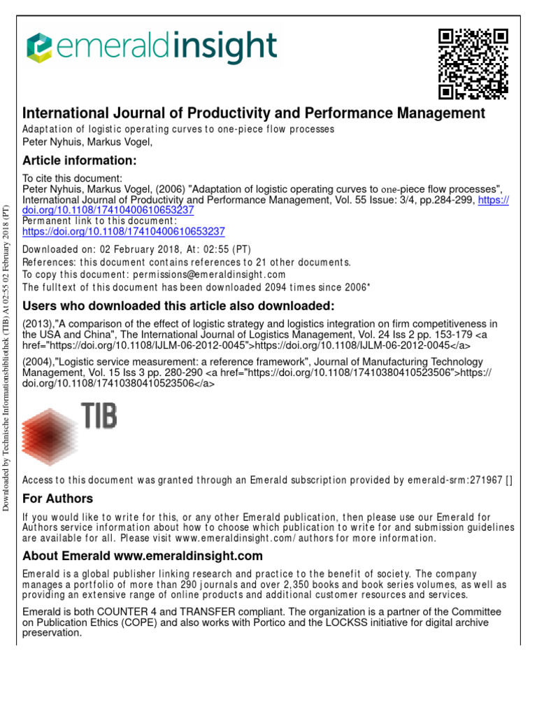 17410400610653237 | PDF | Reliability Engineering | Logistics