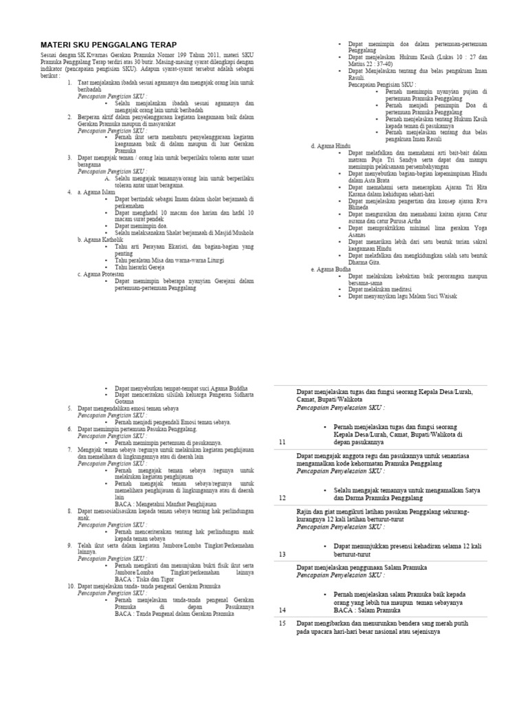 Materi Sku Penggalang Terap | PDF