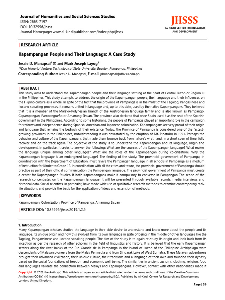 Kapampangan People and Their Language A Case Study | PDF | Philippines ...