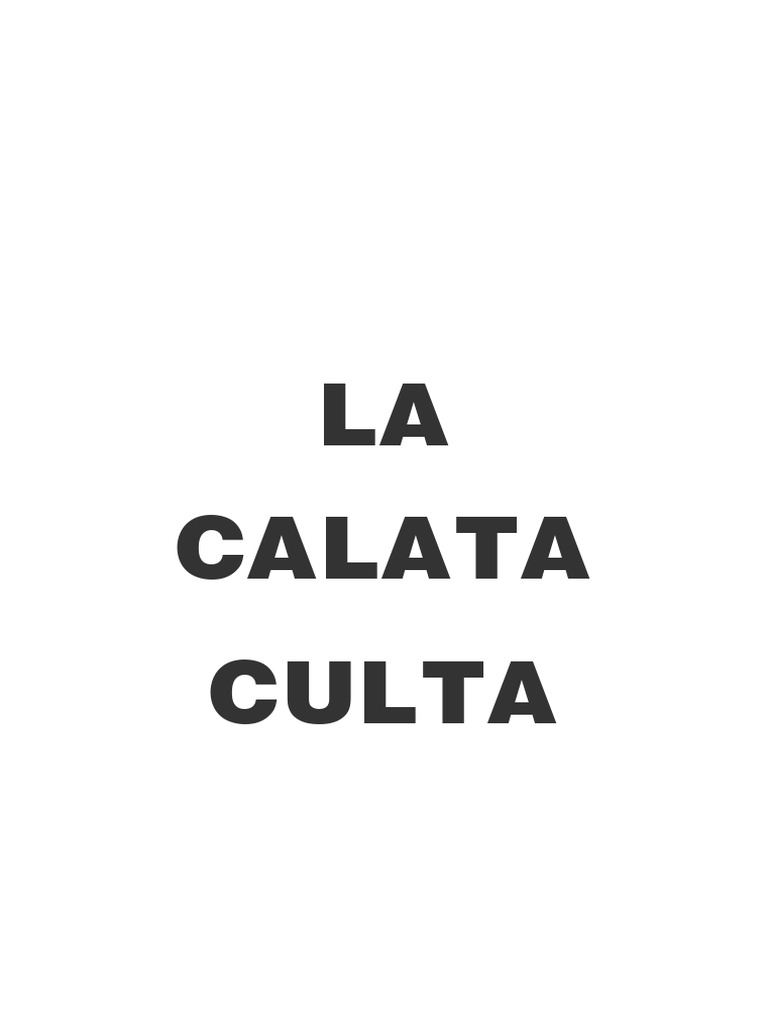 La Calata Culta y su mundo íntimo | PDF | Amor