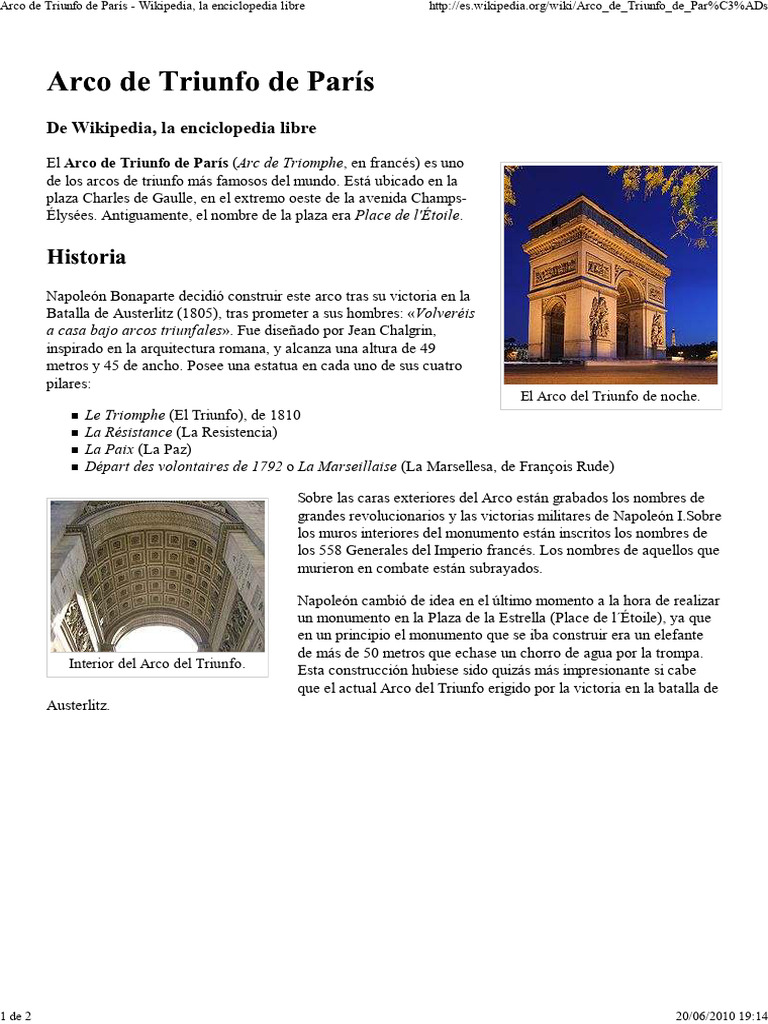Arco de Triunfo de Paris | PDF
