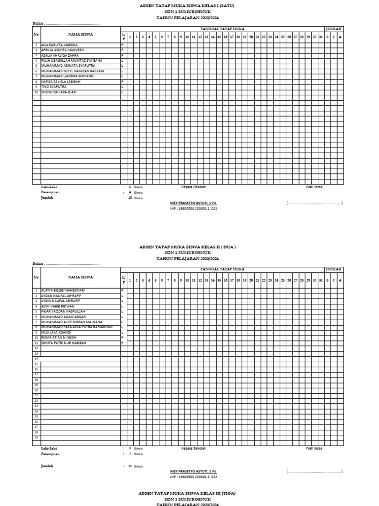 Absen Dan Jurnal Mengajar 2023-2024 | PDF