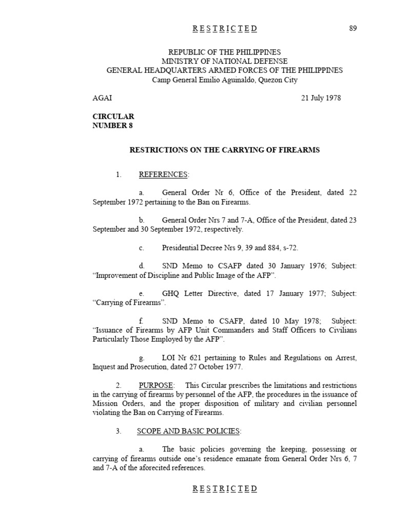 Cir NR 8 Fire Arms | PDF | Police | Military Police