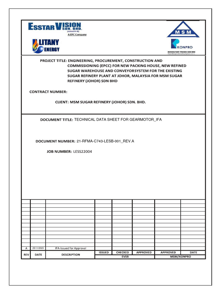 21 Rfma c743 Lesb 001 - Technical Data Sheet For Gearmotor - Rev.a ...