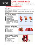 LSA and FFE Onboard As Per SOLAS | PDF | Equipment | Manufactured Goods