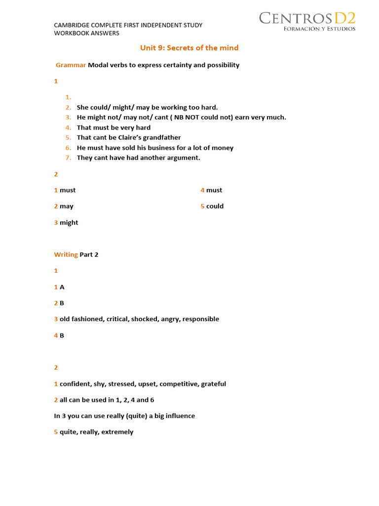 Complete First b2 Unit 9 | PDF | Happiness | Linguistics