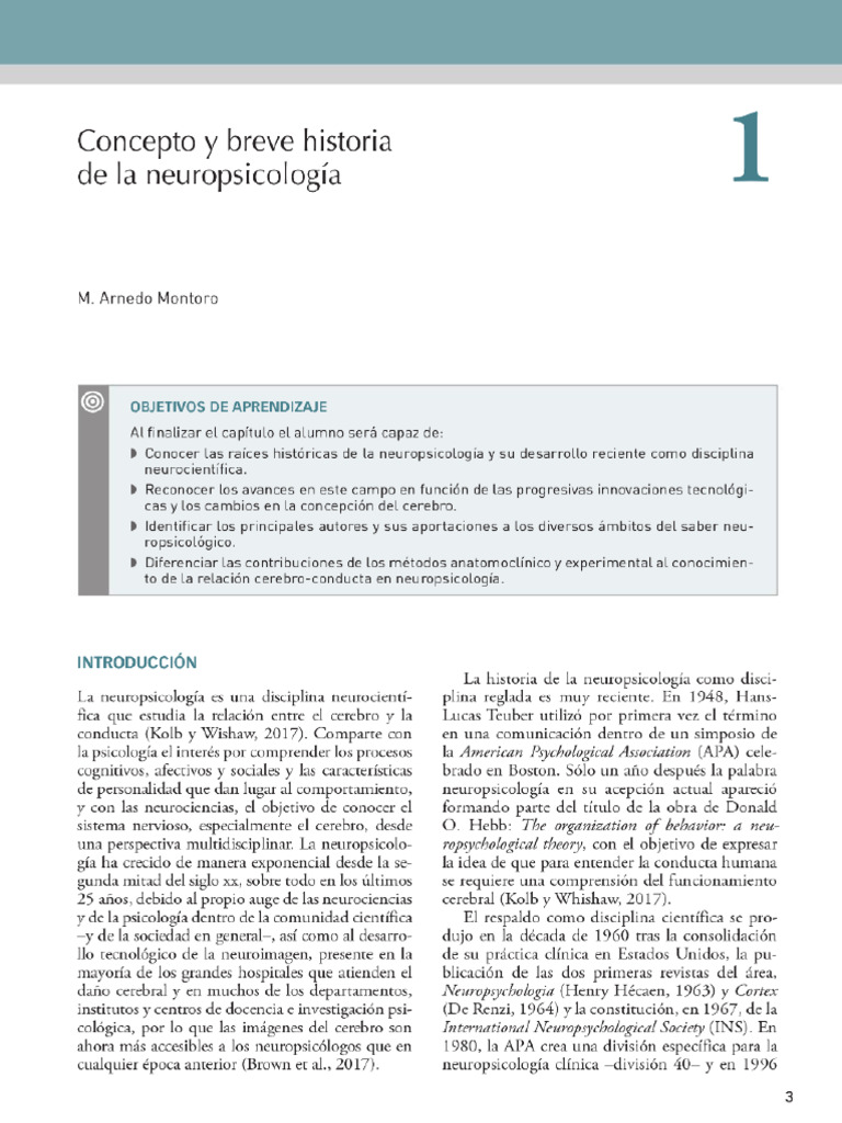 Lectura Asignada Cap 1. Neuropsicologia A Traves de Casos Clinicos | PDF