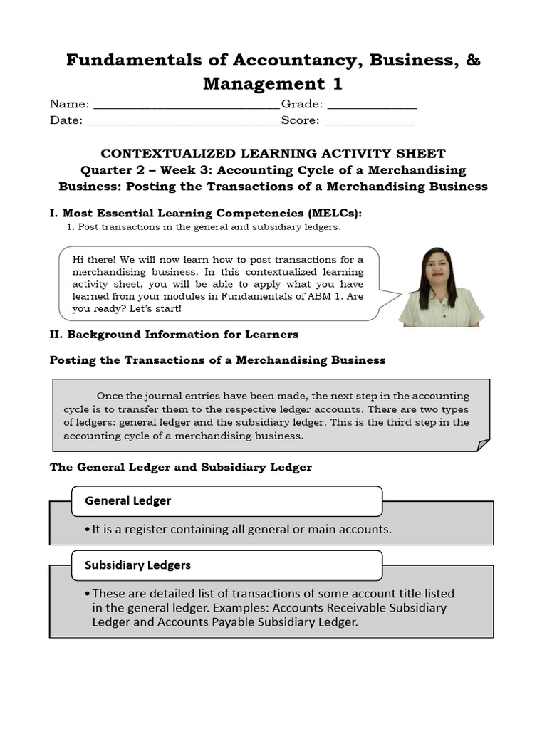 FABM 1 - Contextualized LAS - Quarter 2 - Week 3 | PDF