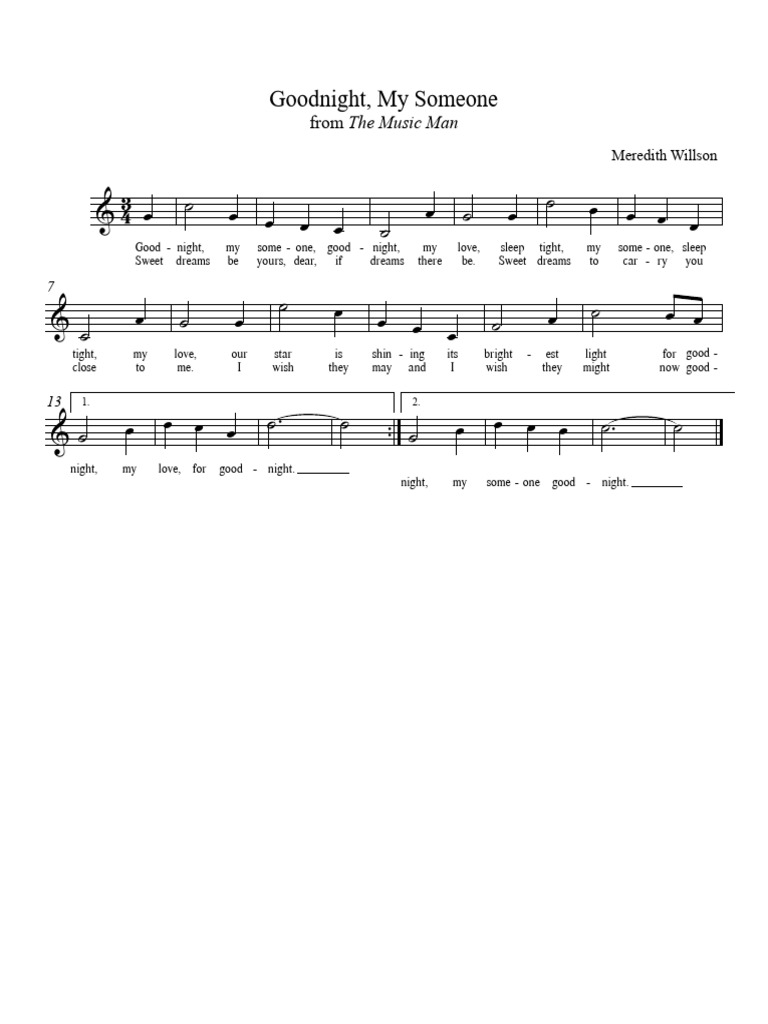 Goodnight, My Someone Lyrics | PDF
