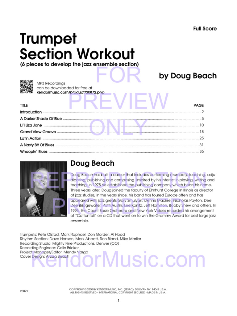 Trumpet Section Workout Beach PS | PDF | Jazz | Rhythm