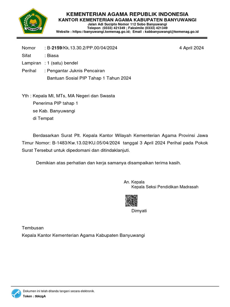 Juknis Pencairan PIP T1 Tahun 2024 | PDF