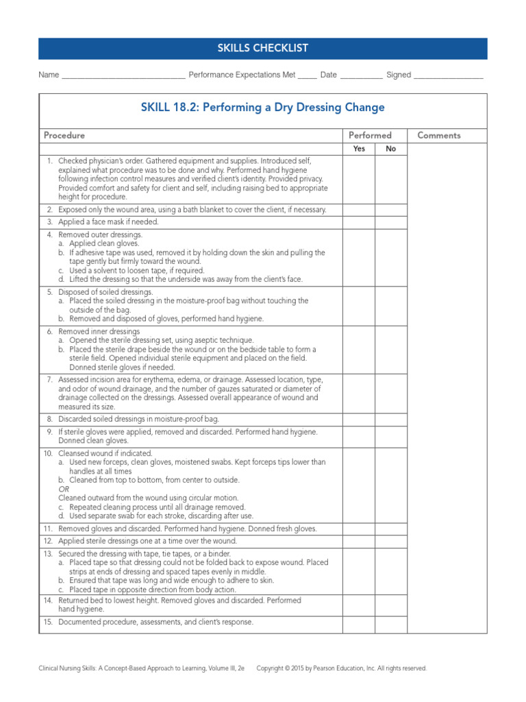 Performing Dry Dressing | PDF | Wound