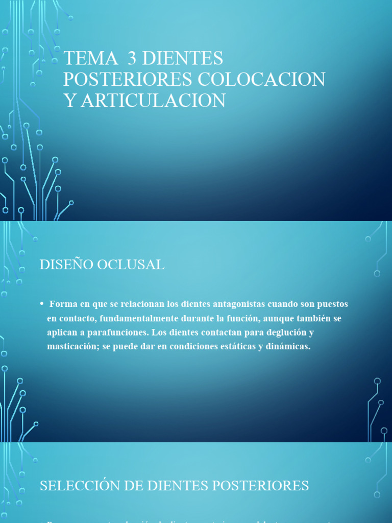 Tema 3 Dientes Posteriores Colocacion y Articulacion | Descargar gratis ...