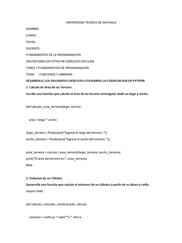 Deber de Programacion | PDF | Ingeniería mecánica | Mecánica de Medios Continuos