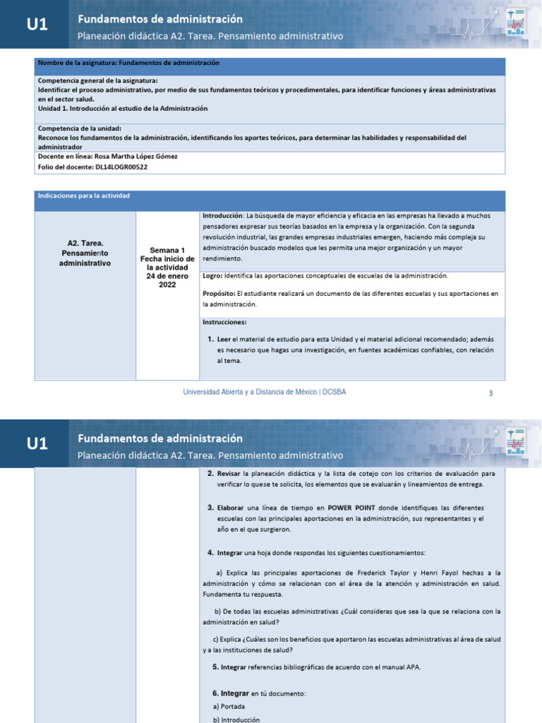 U1.A2 Planeación Didáctica | PDF | Maestros | Planificación