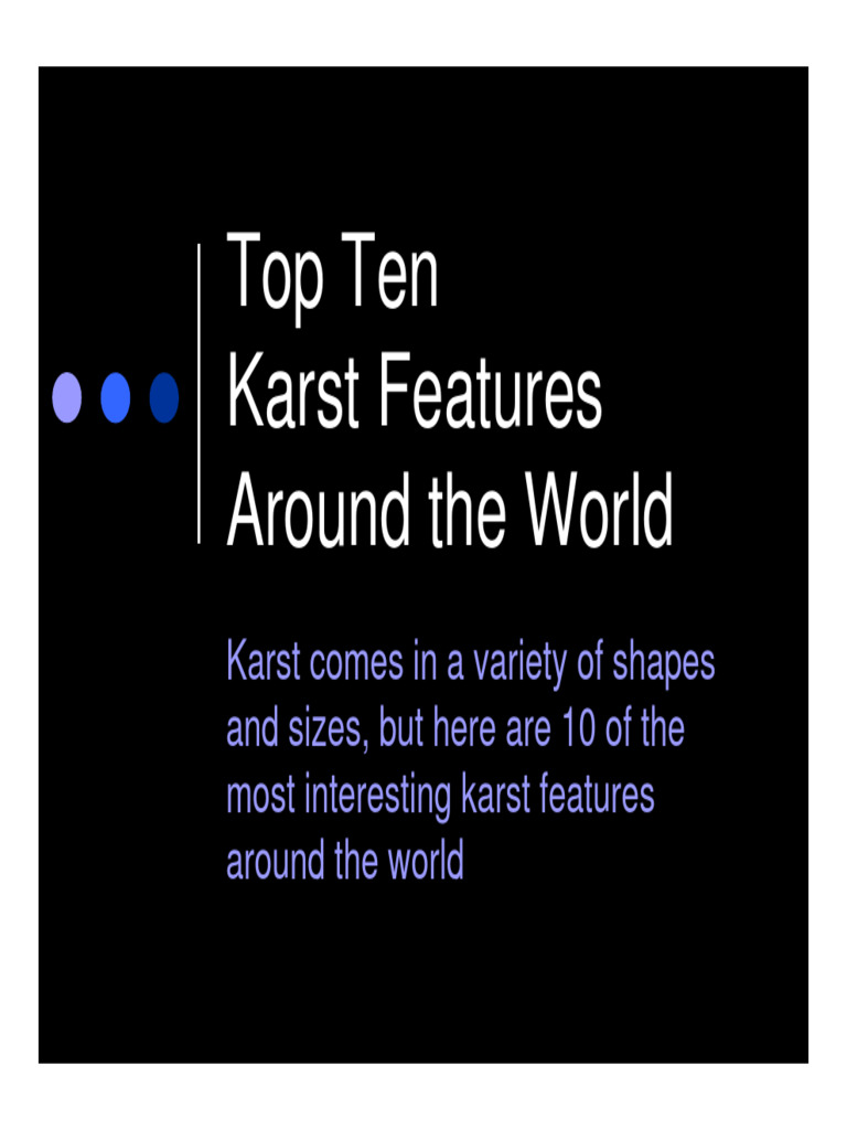 Grade 8 Karst Around The World | PDF | Sinkhole | Physical Geography