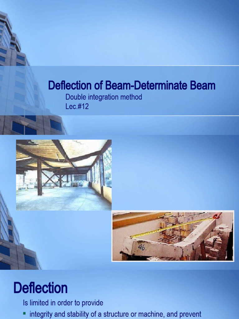 Lec#9, Deflection of Beam-Determinate Beam | PDF | Beam (Structure) | Solid Mechanics