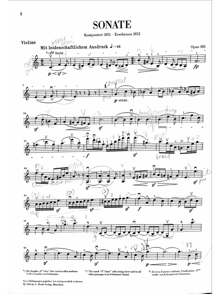 Schumann Violin Sonata in A Minor | PDF