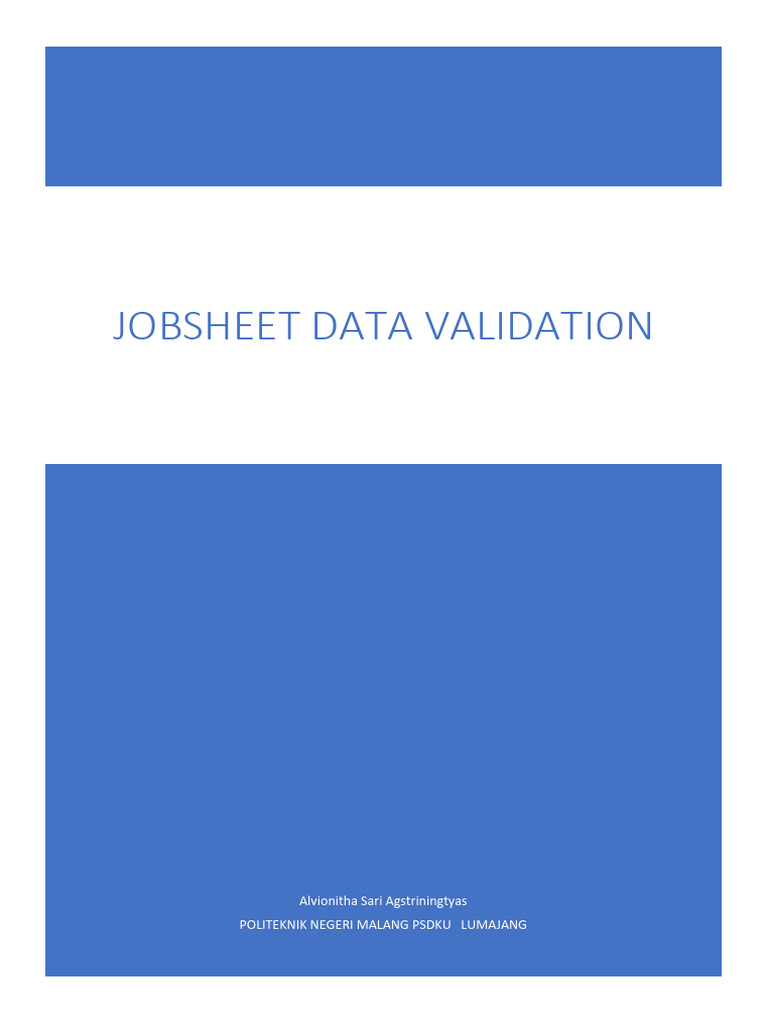 Jobsheet Data Validation | PDF | Komputer