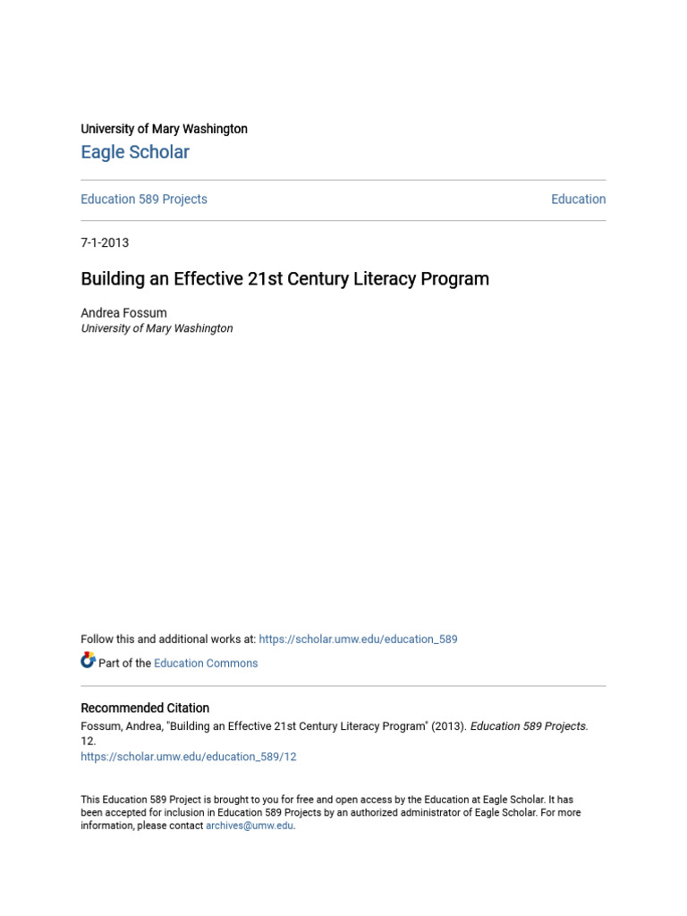 Building An Effective 21st Century Literacy Program | PDF | Phonics ...