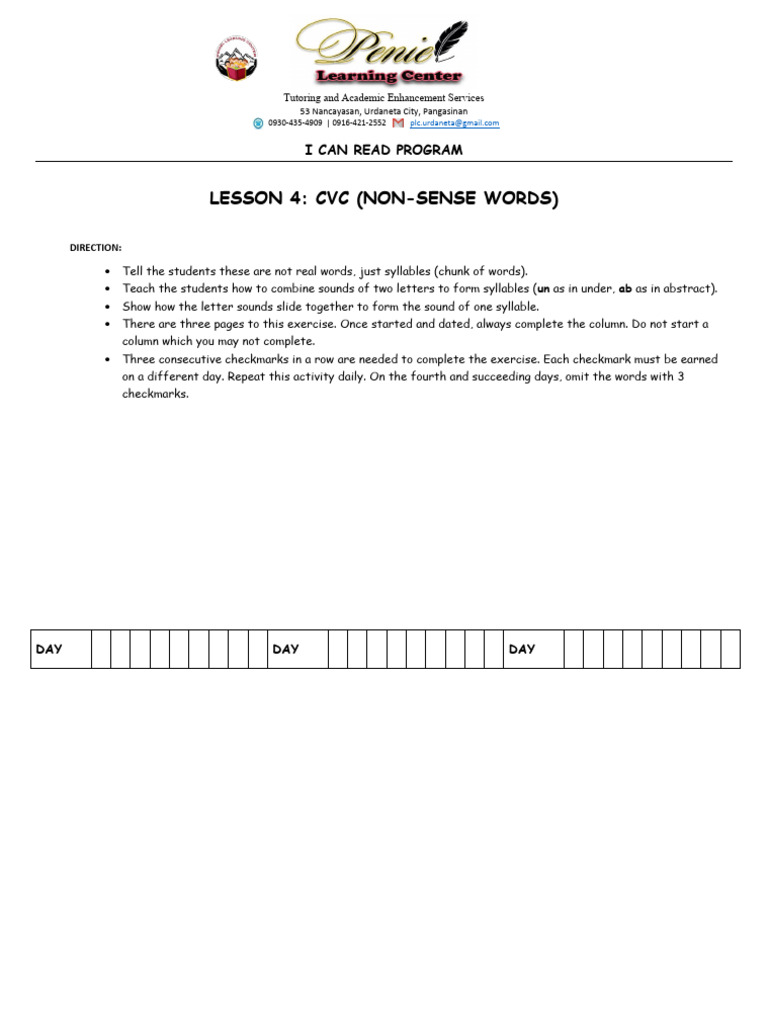 Lesson 4 Toe by Toe | PDF