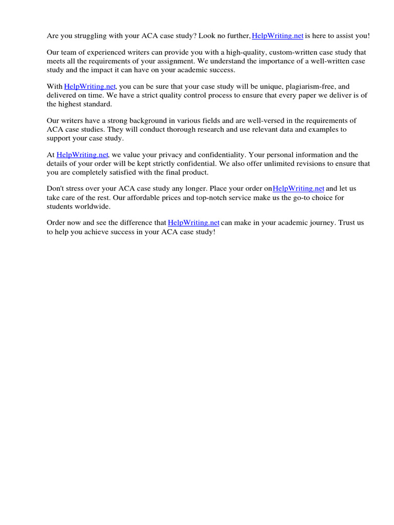 Aca Case Study | PDF | Business