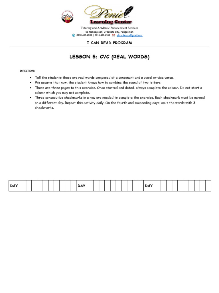 Lesson 5 Toe by Toe | PDF