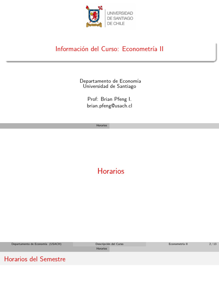 Curso Econometría II USACH: Detalles | PDF | Econometría | Análisis de regresión