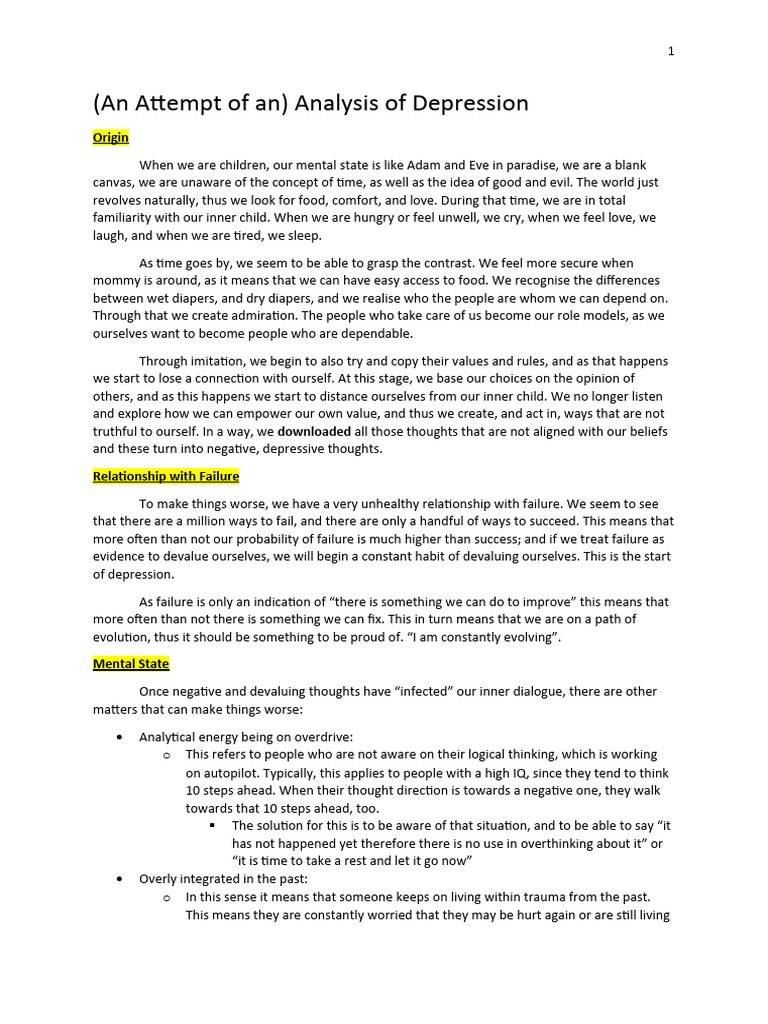 Depression Analysis | Download Free PDF | Thought | Justice