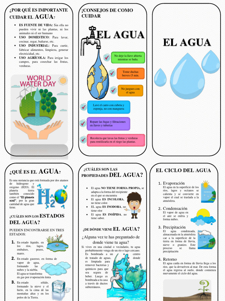 Triptico Del Agua 2 | Descargar gratis PDF | Agua | Precipitación