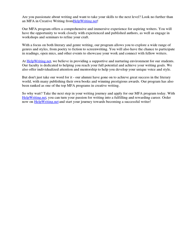 Mfa in Creative Writing | PDF | Creative Writing | Writers Mfa in Creative Writing | PDF | Creative Writing | Writers