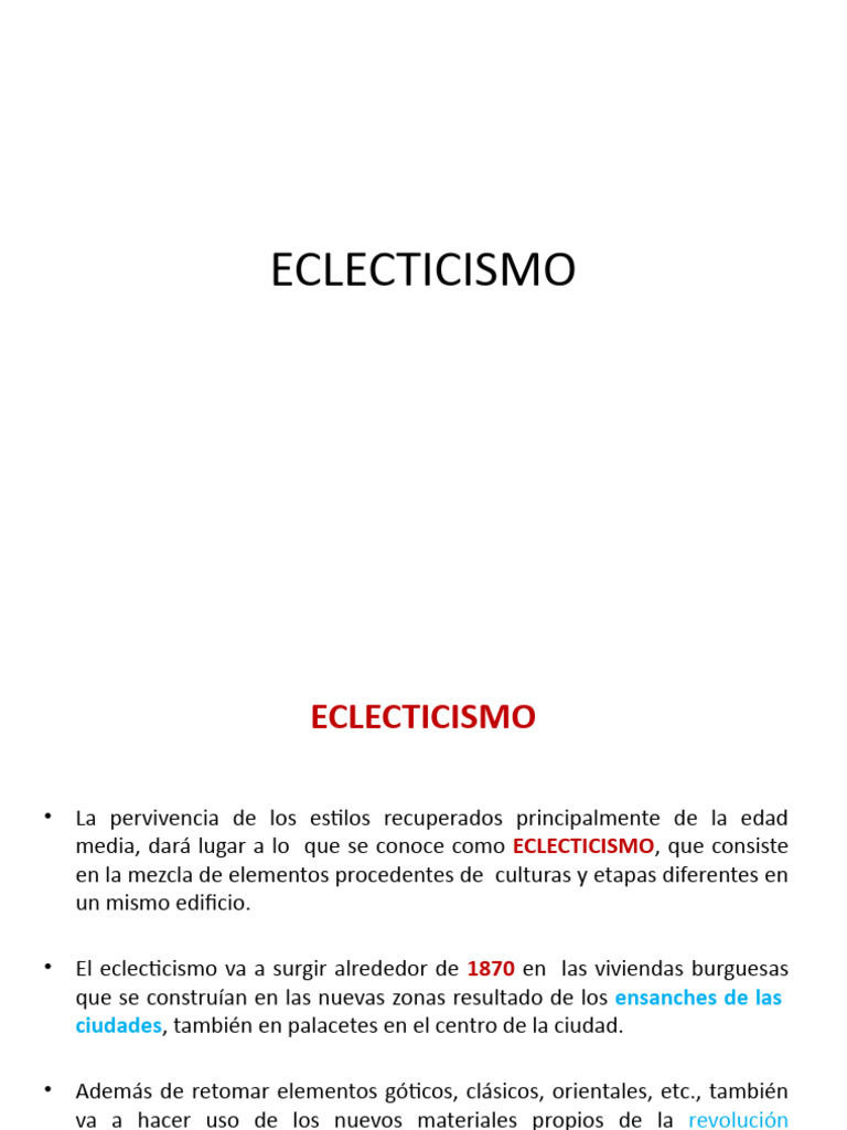 Eclecticismo y Arquitectura del Siglo XIX | PDF | Arte
