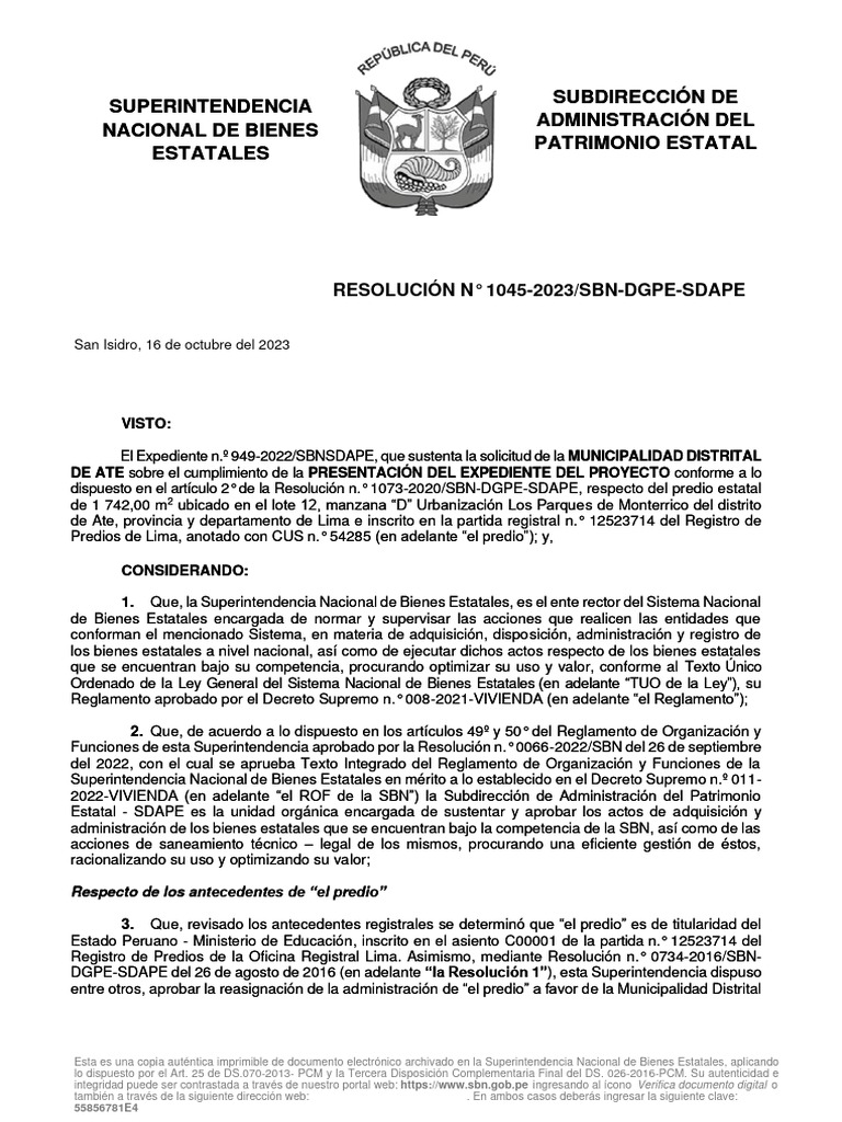 SBN | PDF | Lima | Regulación