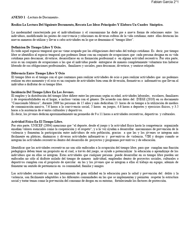Tiempo Libre y Ocio Fg.. | PDF | Ocio | Violencia