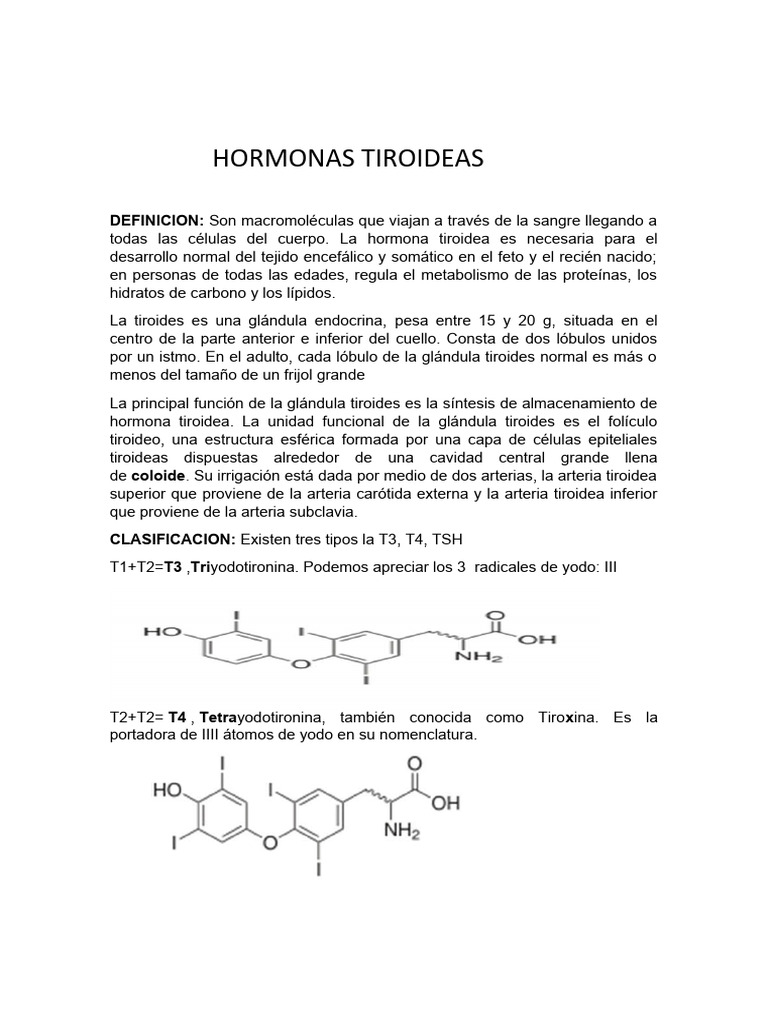 Hormonas Tiroideas | PDF | Tiroides | Hormona estimulante de la tiroides