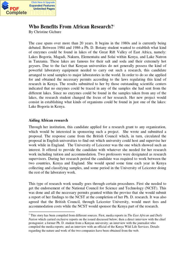 African Research Ethics and Benefits | PDF | Biodiversity
